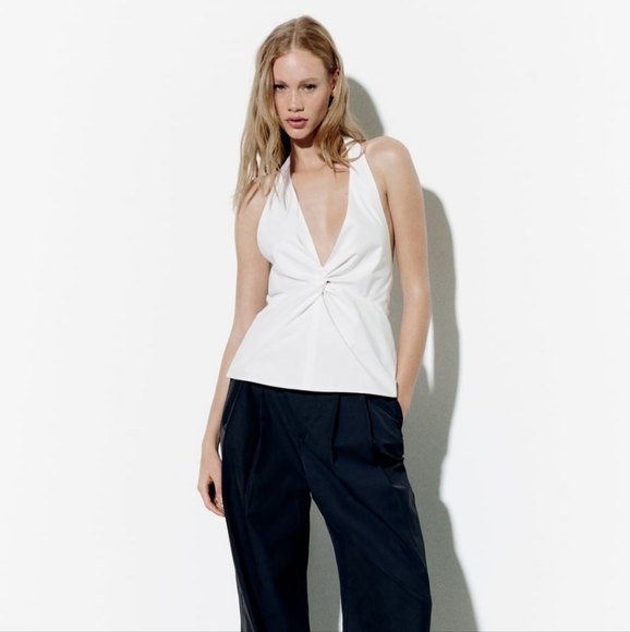 Zara | Tops | Zara Twist Halter Top | Poshmark